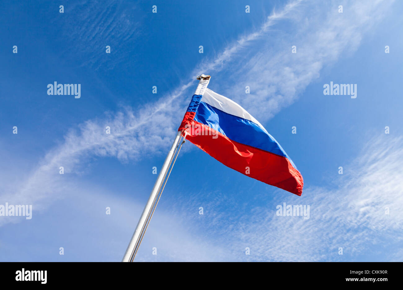 Flag of Russia waving in the wind Stock Photo - Alamy