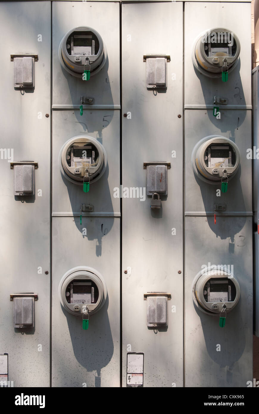 six electrical boxes Stock Photo - Alamy