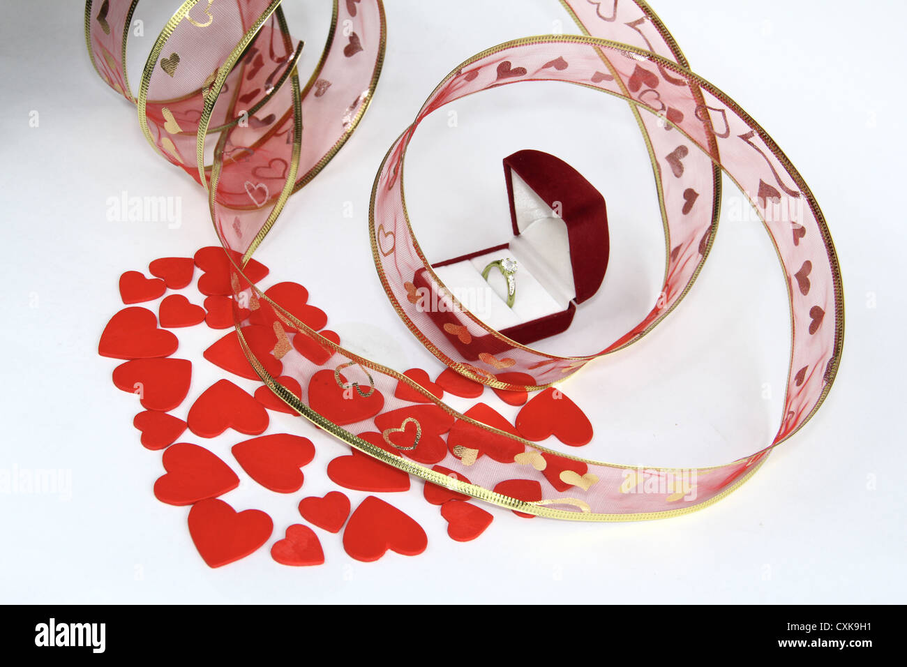 valentines heart and gift box Stock Photo - Alamy