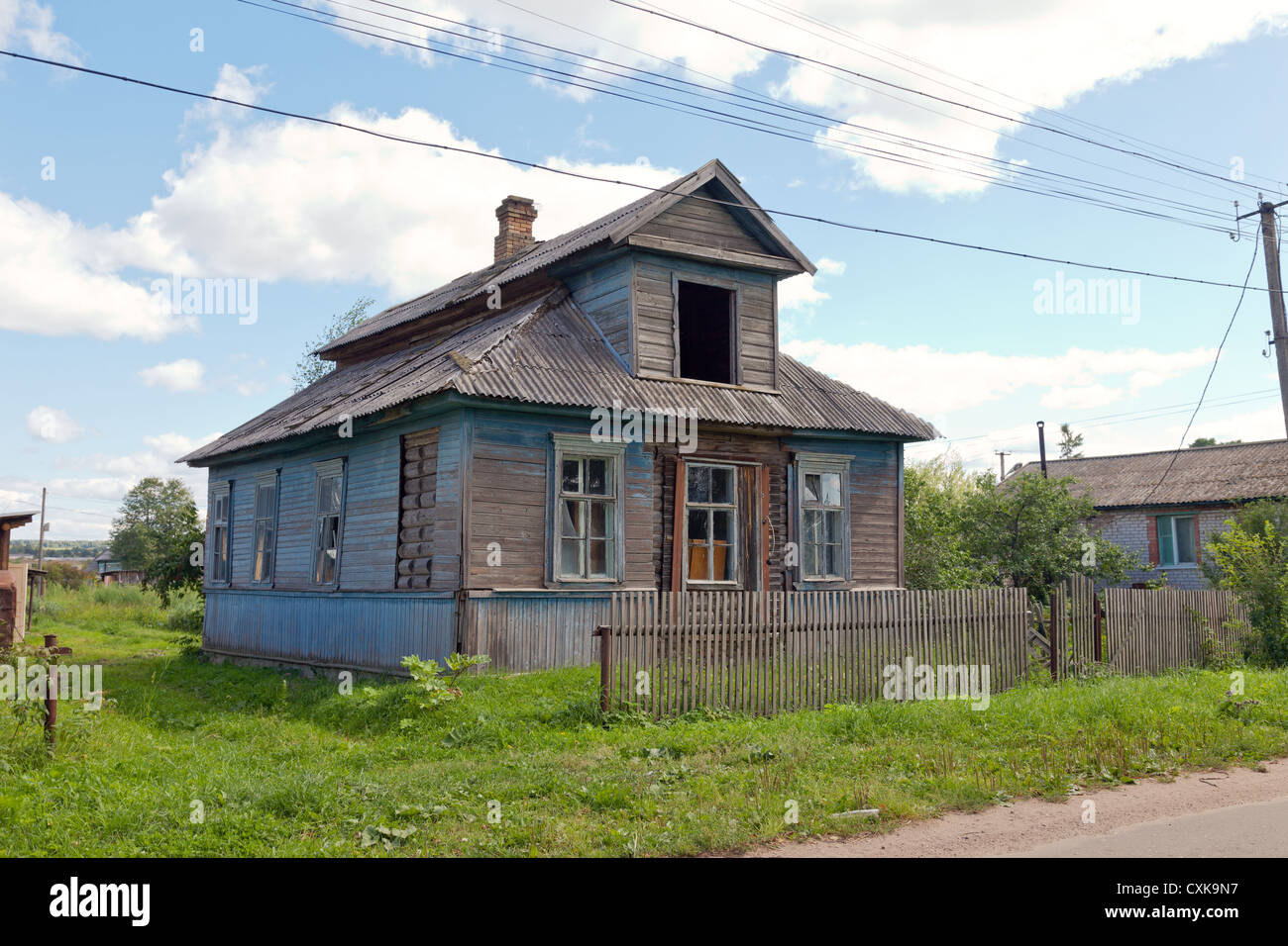 Old wooden house in russian village. Novgorod region, Russia Stock ...