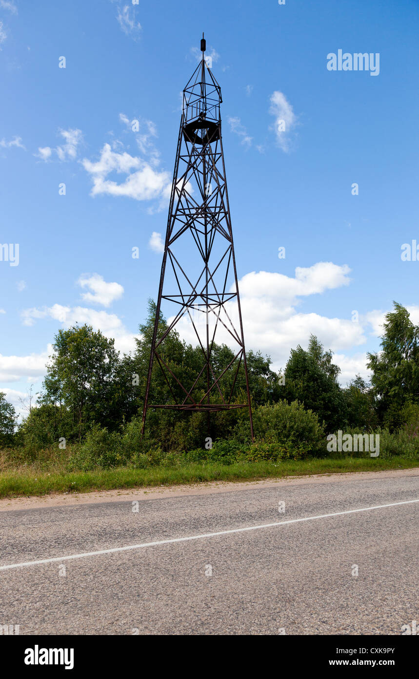 Geodetic points in Russia against blue sky Stock Photo - Alamy