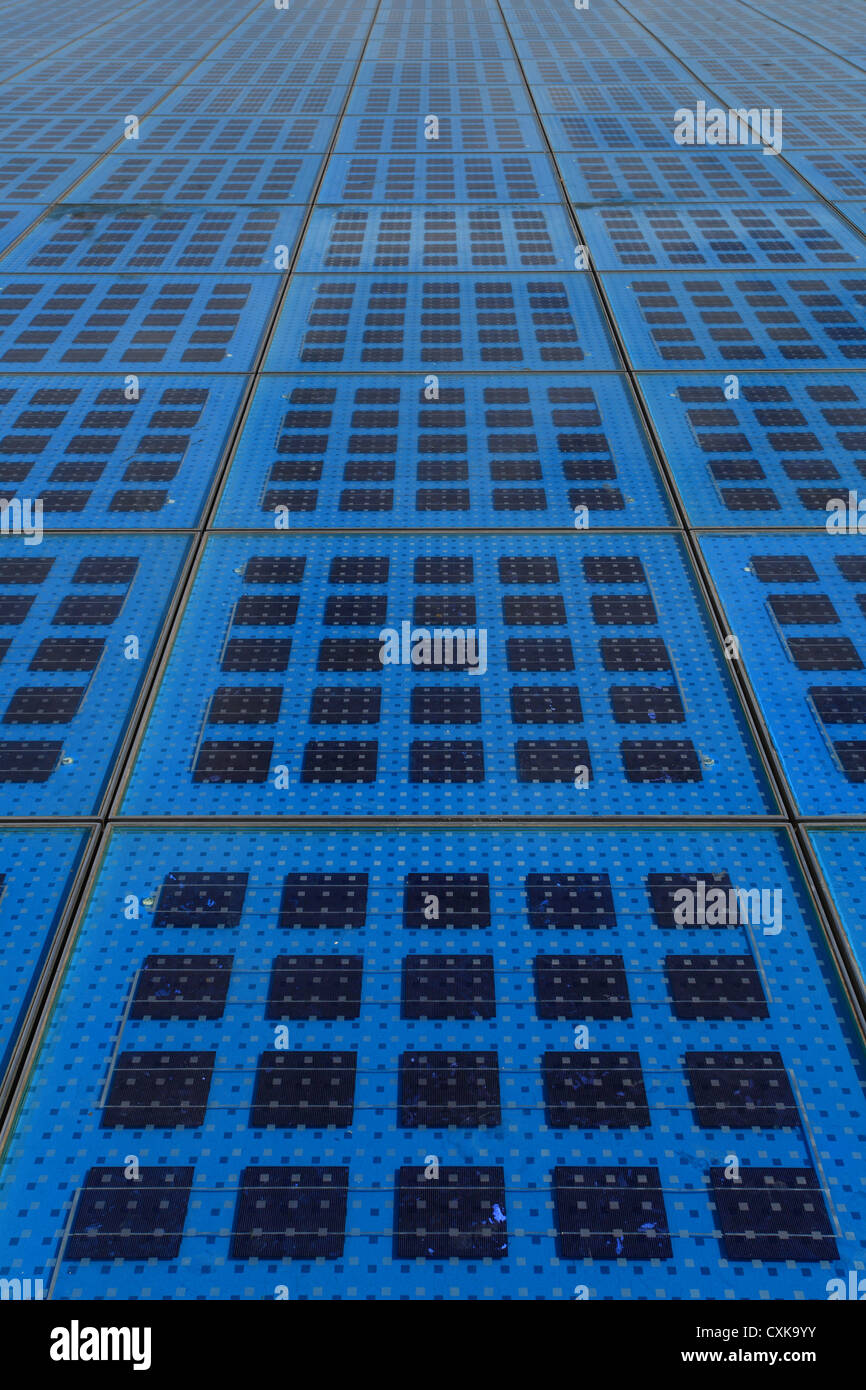 The blue solar panels of "The Greeting to the Sun" artwork by Nikola ...