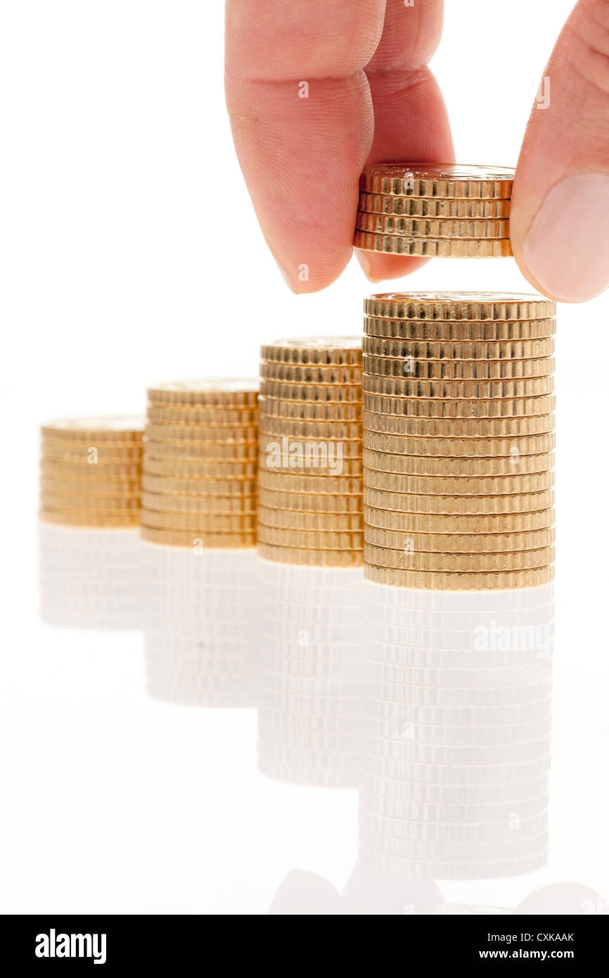 Stack of Euro coins Stock Photo - Alamy