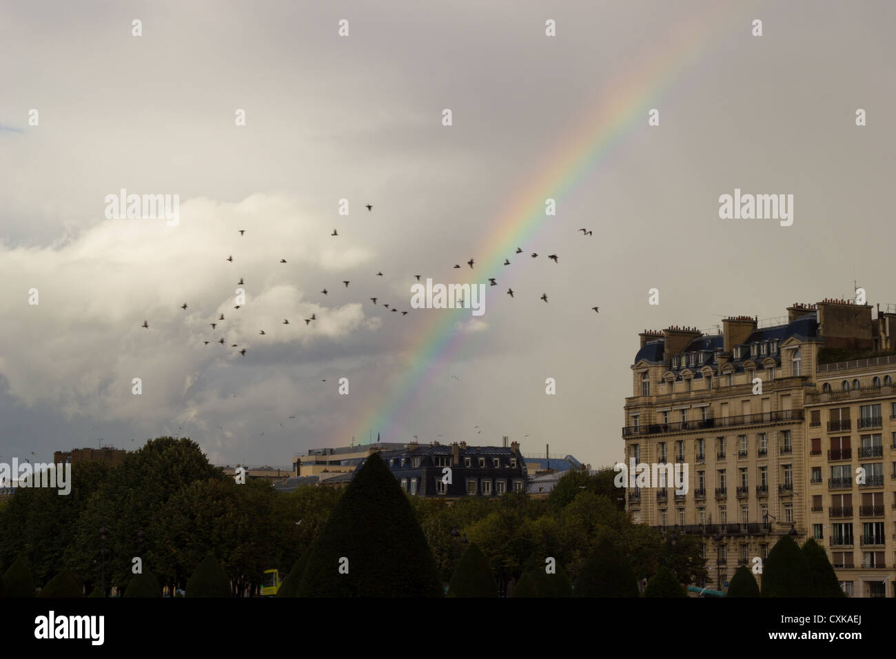 rainbow over paris Stock Photo - Alamy