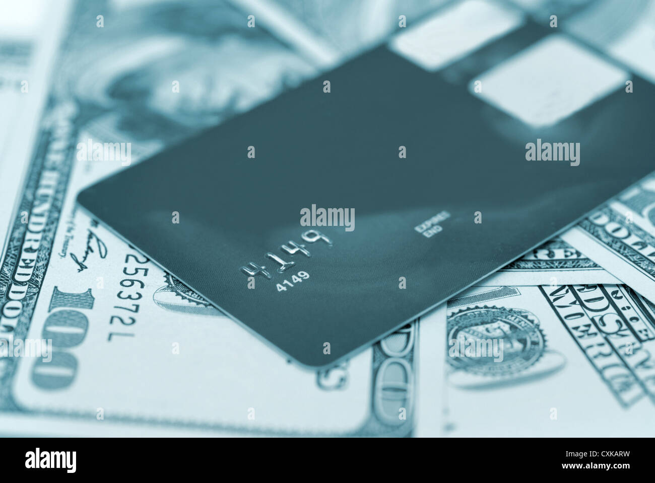 Credit card with money Stock Photo - Alamy
