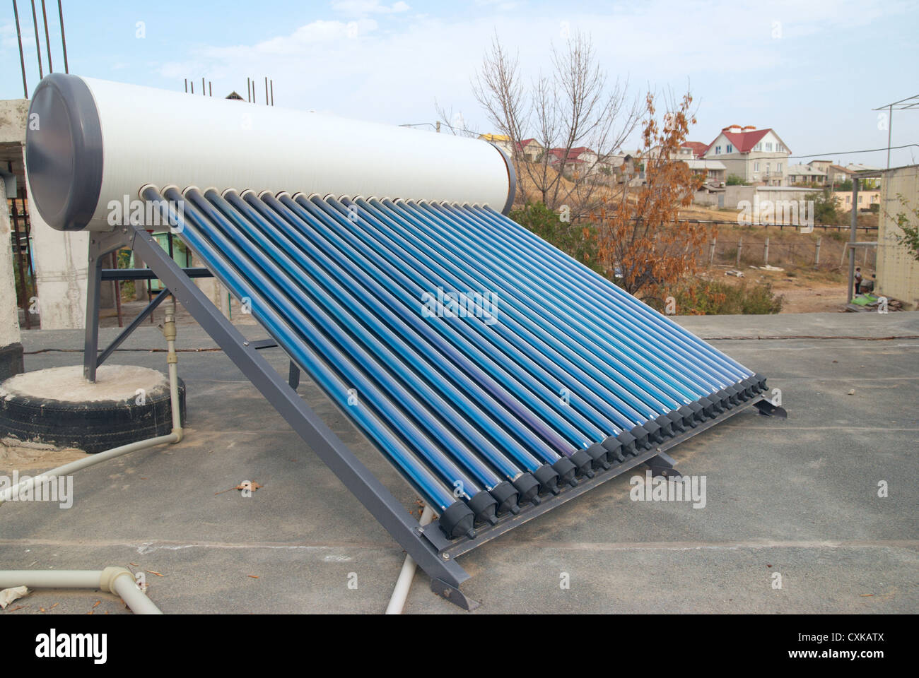 Solar water heating panel tank hi-res stock photography and images - Alamy