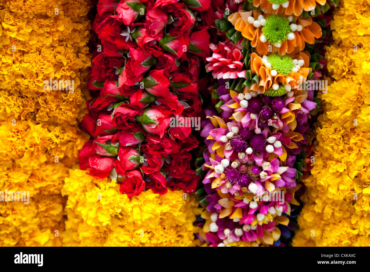 Thailand flowers decoration in temple hi-res stock photography and ...
