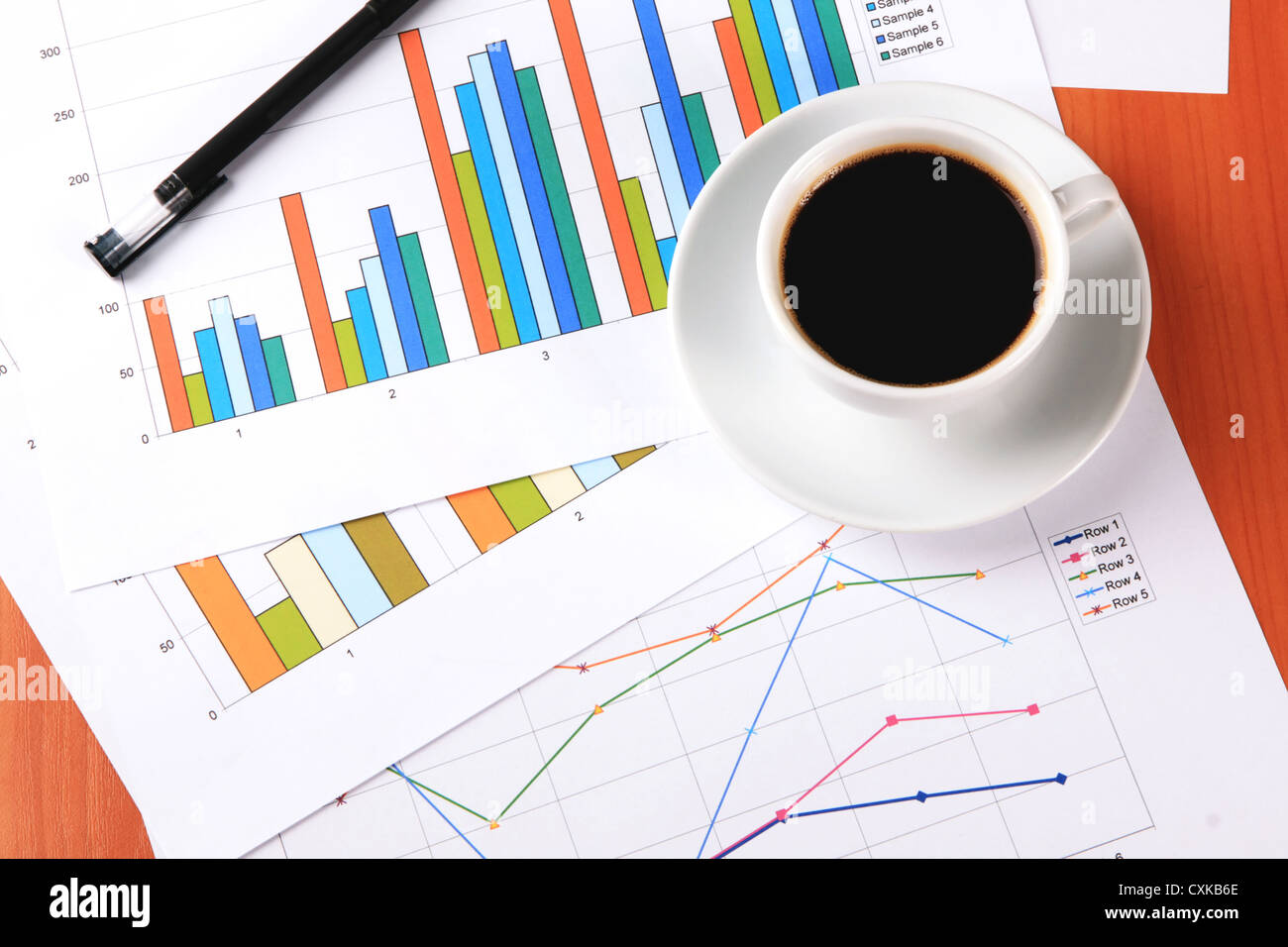 Businessman's workplace with documents and cup of coffee Stock Photo ...