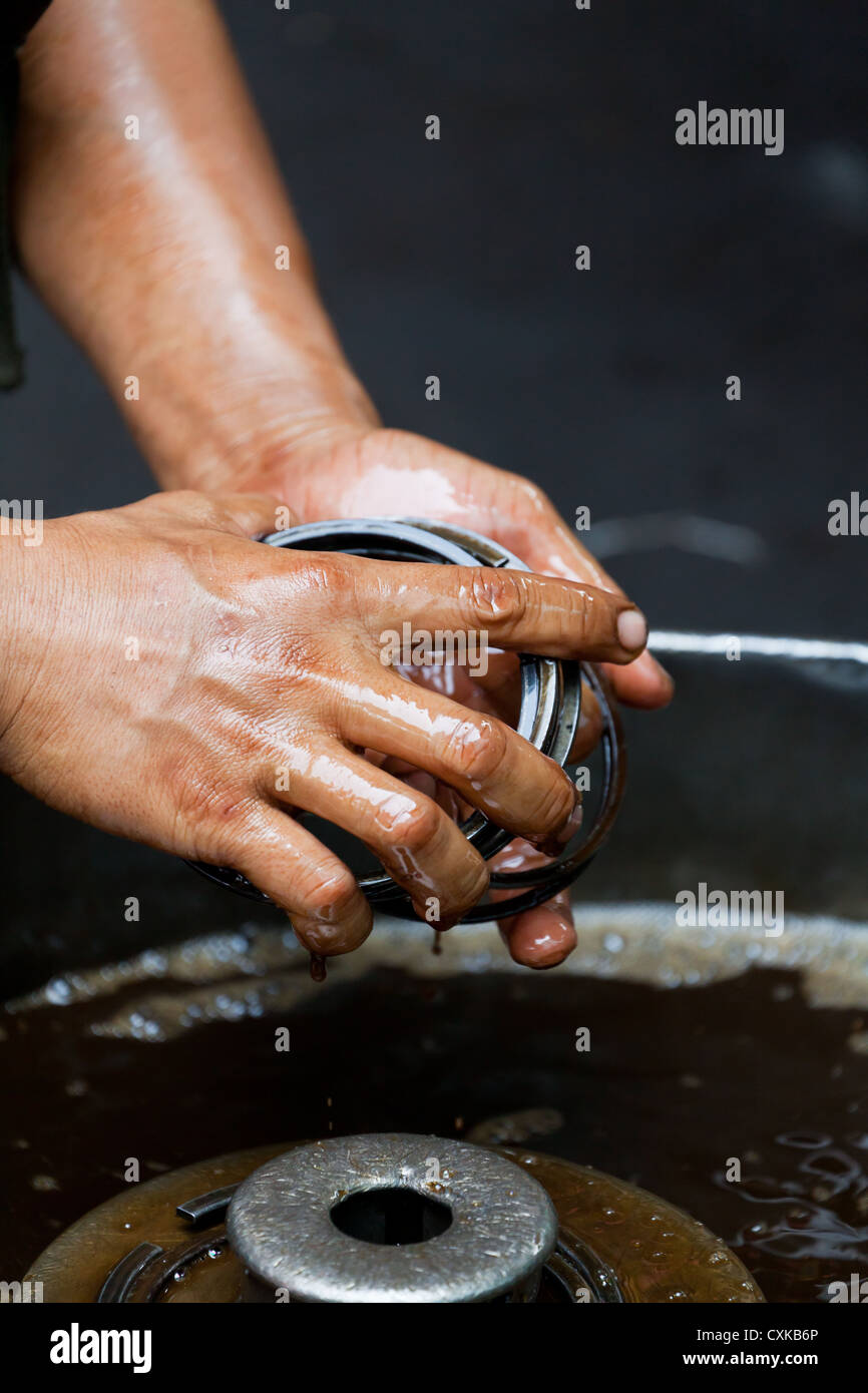 Hand of a Mechanic in Bangkok Stock Photo - Alamy