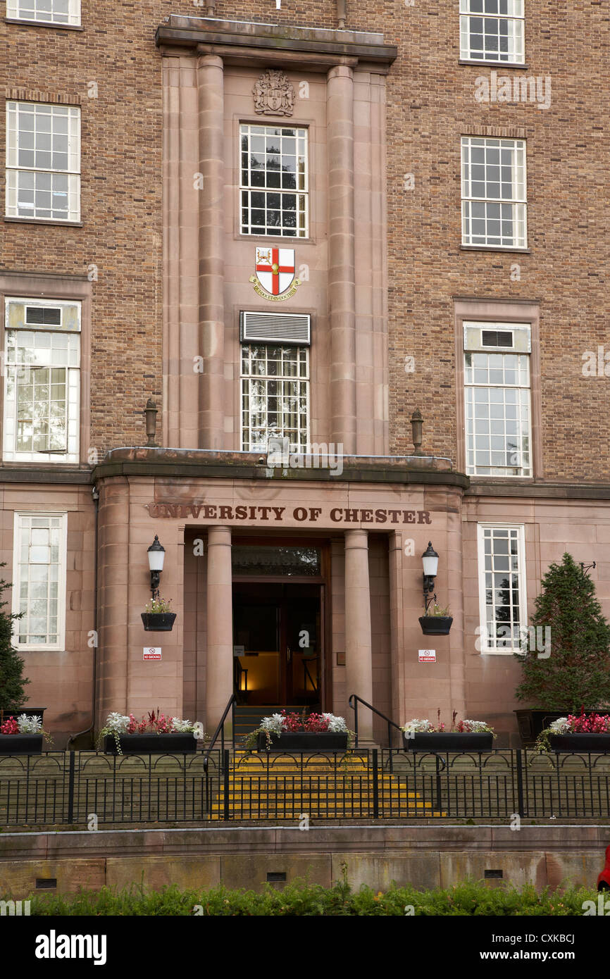 Entrance to University of Chester, Riverside building in Chester UK ...