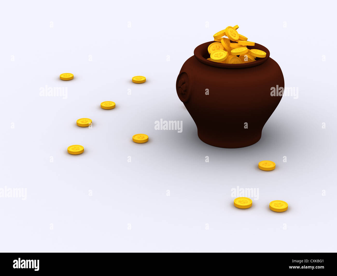 3d patrick luck pot gold Stock Photo - Alamy