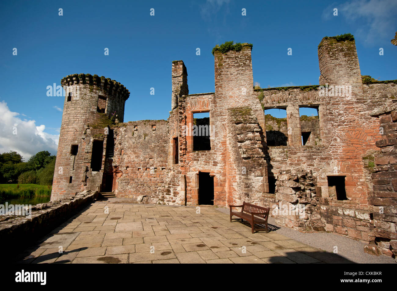 Caerlaverock Castle South Wall, 13th century moated castle Dumfries and ...