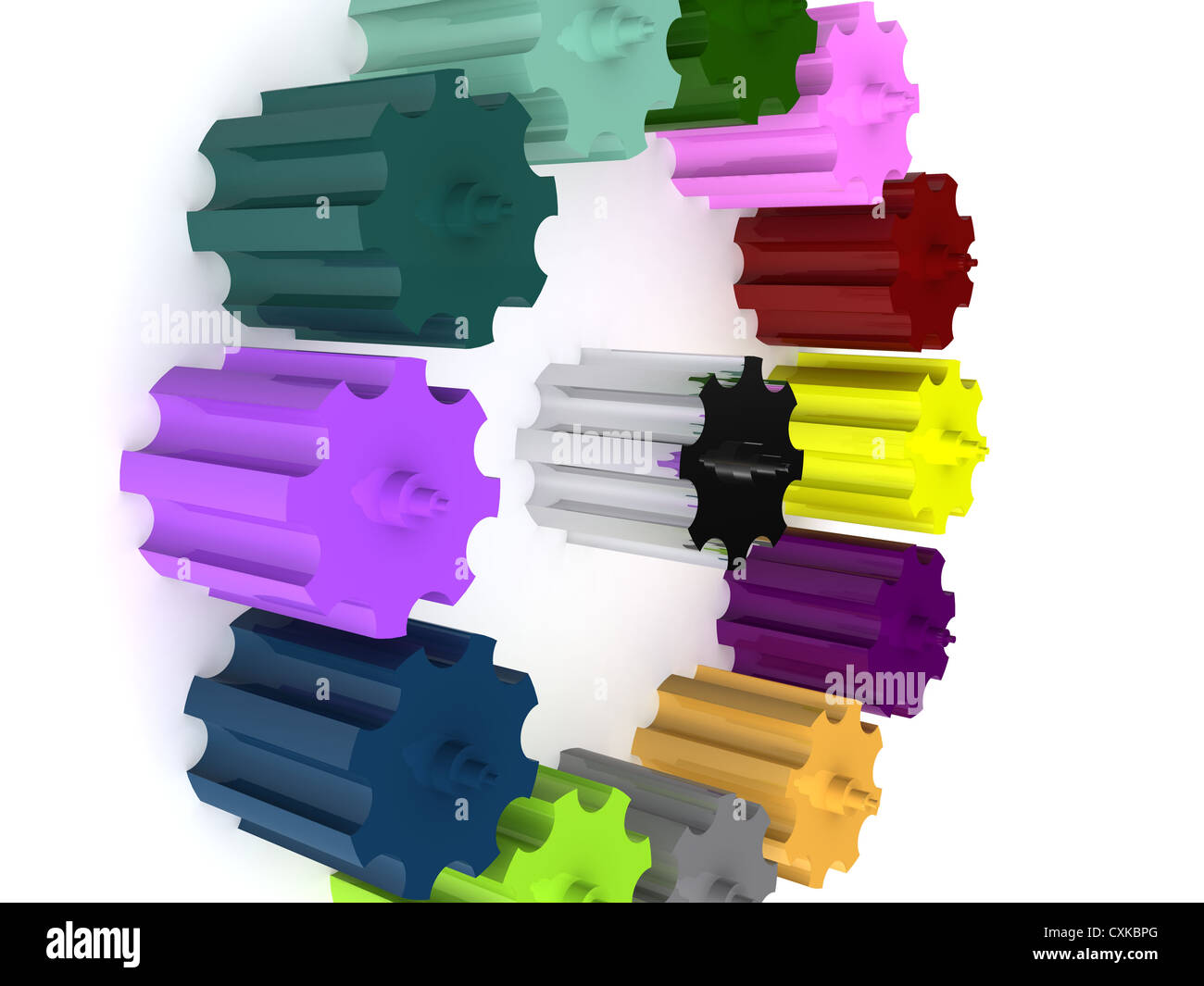 colored gears. 3d Stock Photo - Alamy