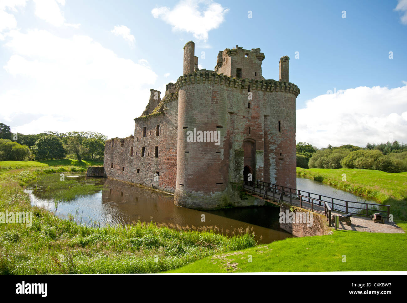 Caerlaverock Castle 13th century moated castle, Solway Firth. Dumfries ...