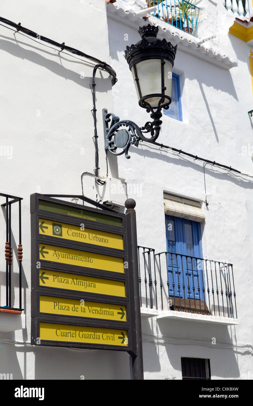 Whitewashed village competa malaga province hi-res stock photography ...