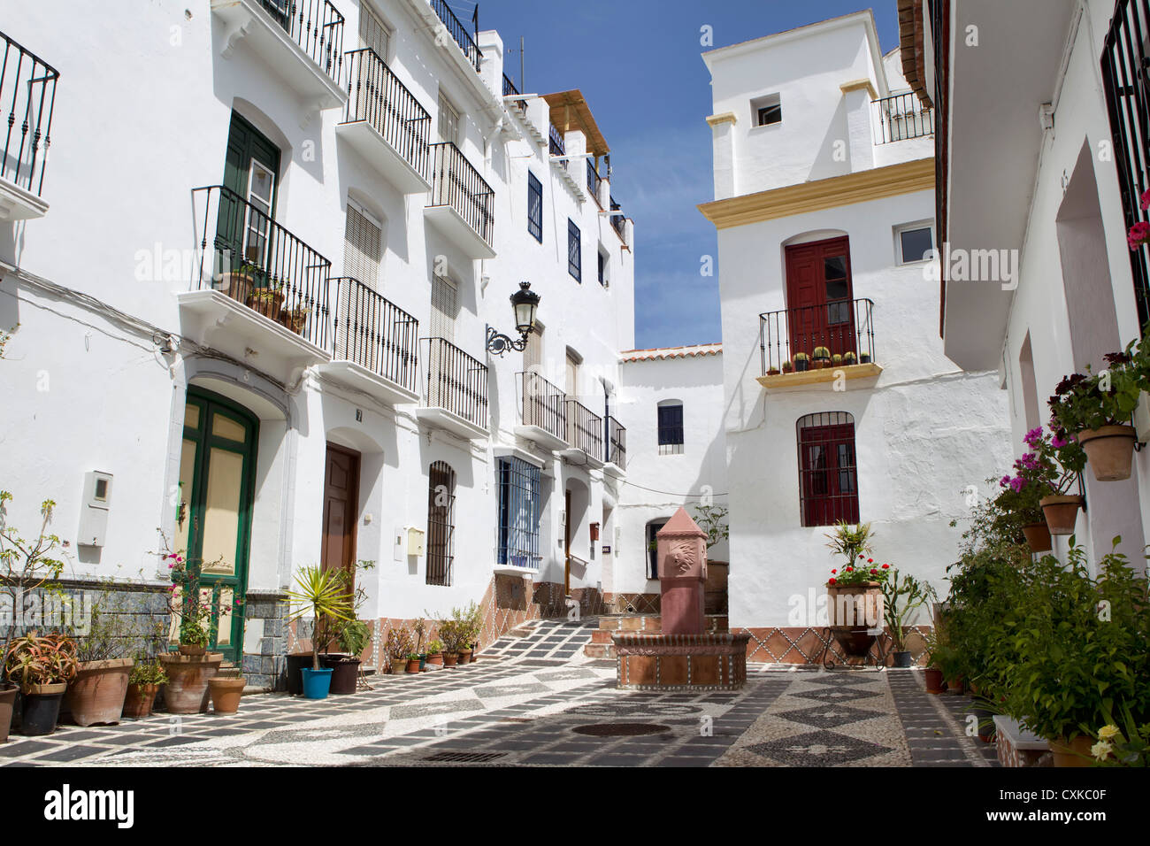 Whitewashed village competa malaga province hi-res stock photography ...