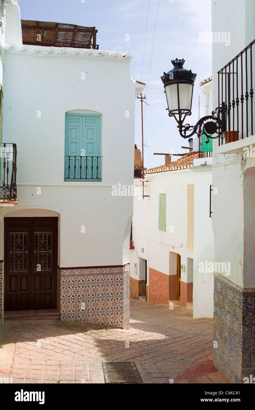 Whitewashed village competa malaga province hi-res stock photography ...