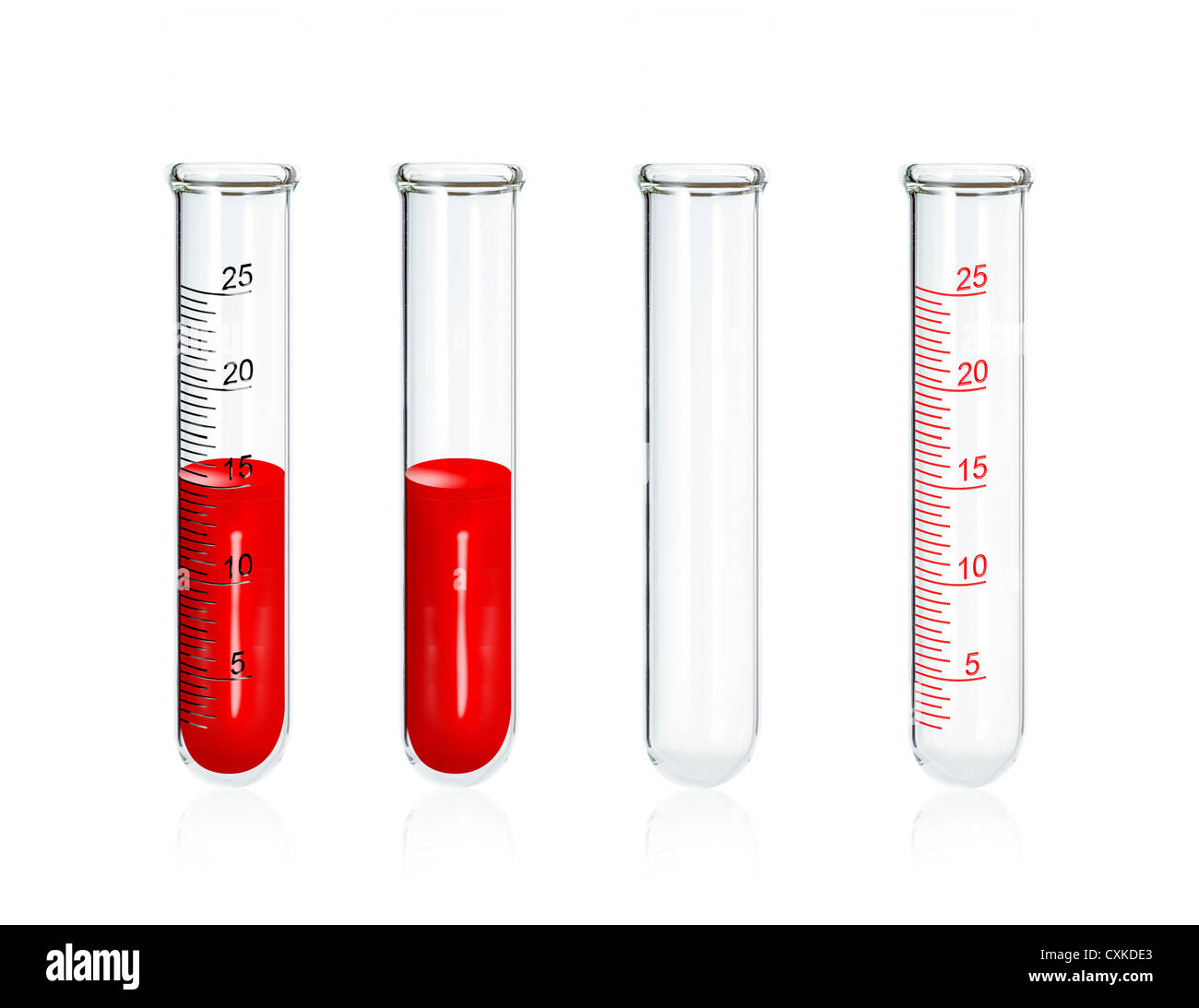 liquid in laboratory test tubes isolated on white background Stock ...