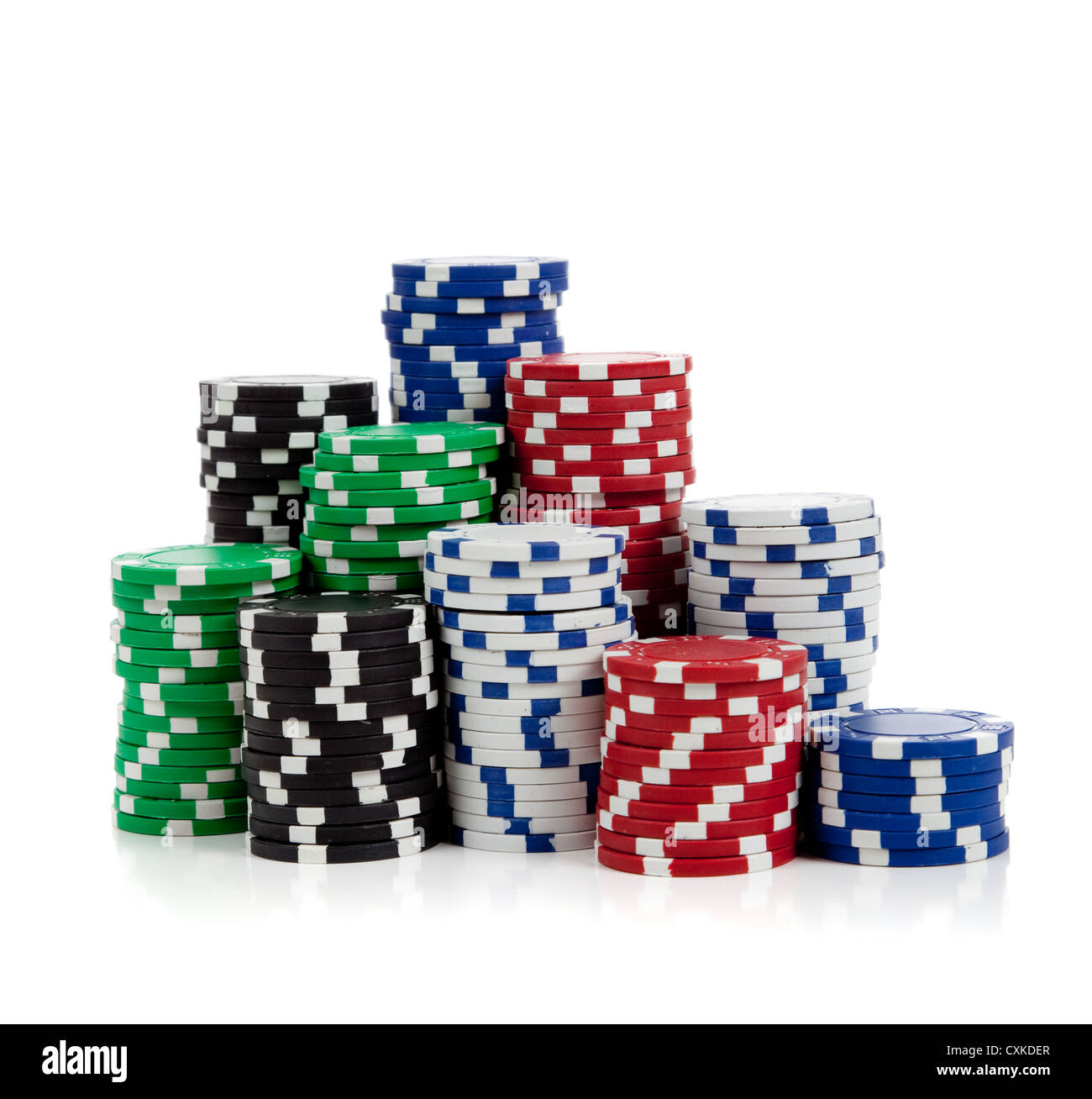 Gamble chip stack Cut Out Stock Images & Pictures - Alamy