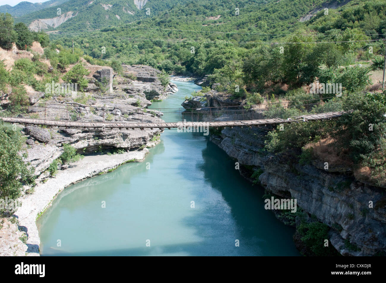 Footbridge over river Stock Photo - Alamy