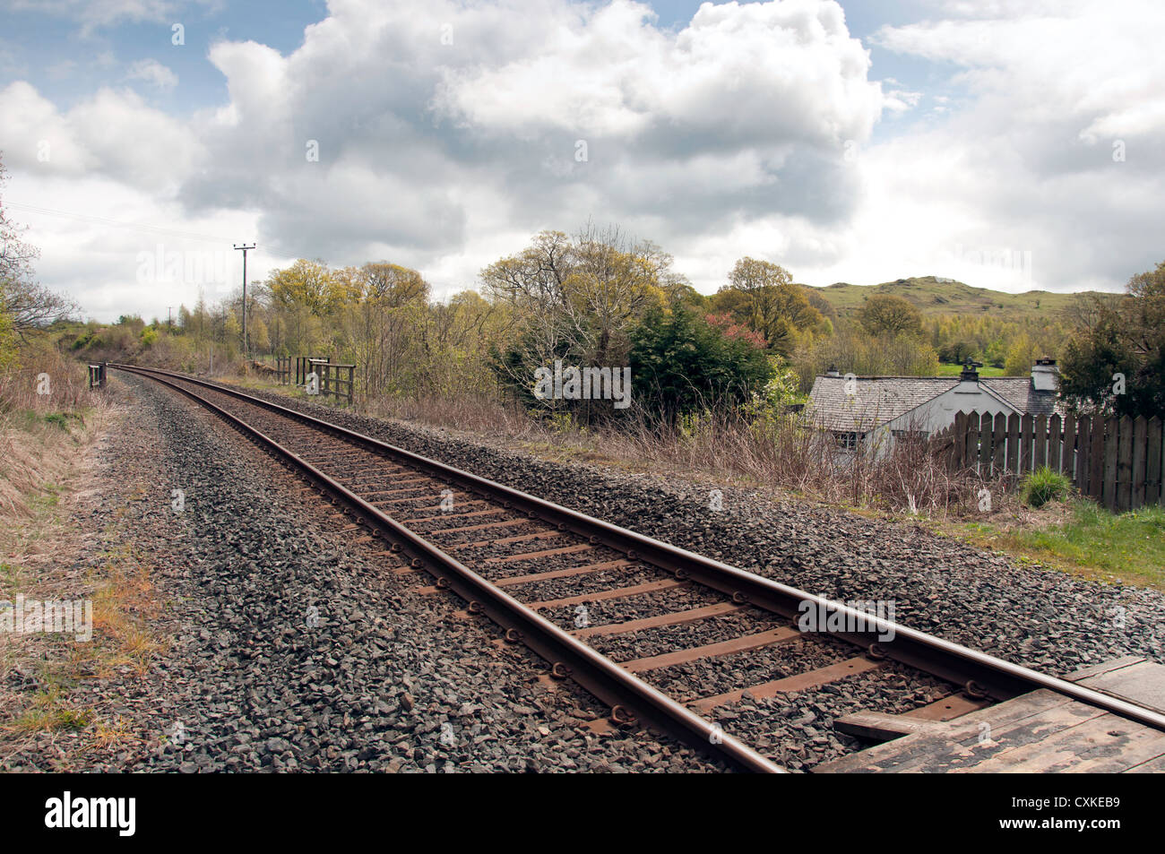 Low level train tracks Stock Photo - Alamy