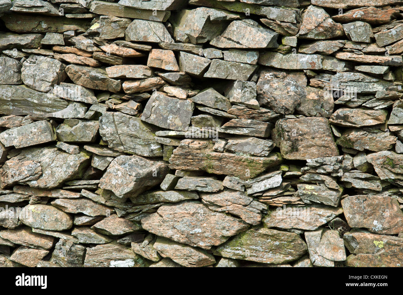 Close up of dry stone walling Stock Photo - Alamy