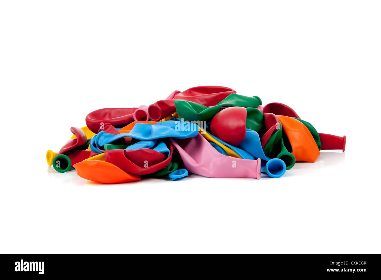 Deflated latex balloon on a white background Stock Photo - Alamy