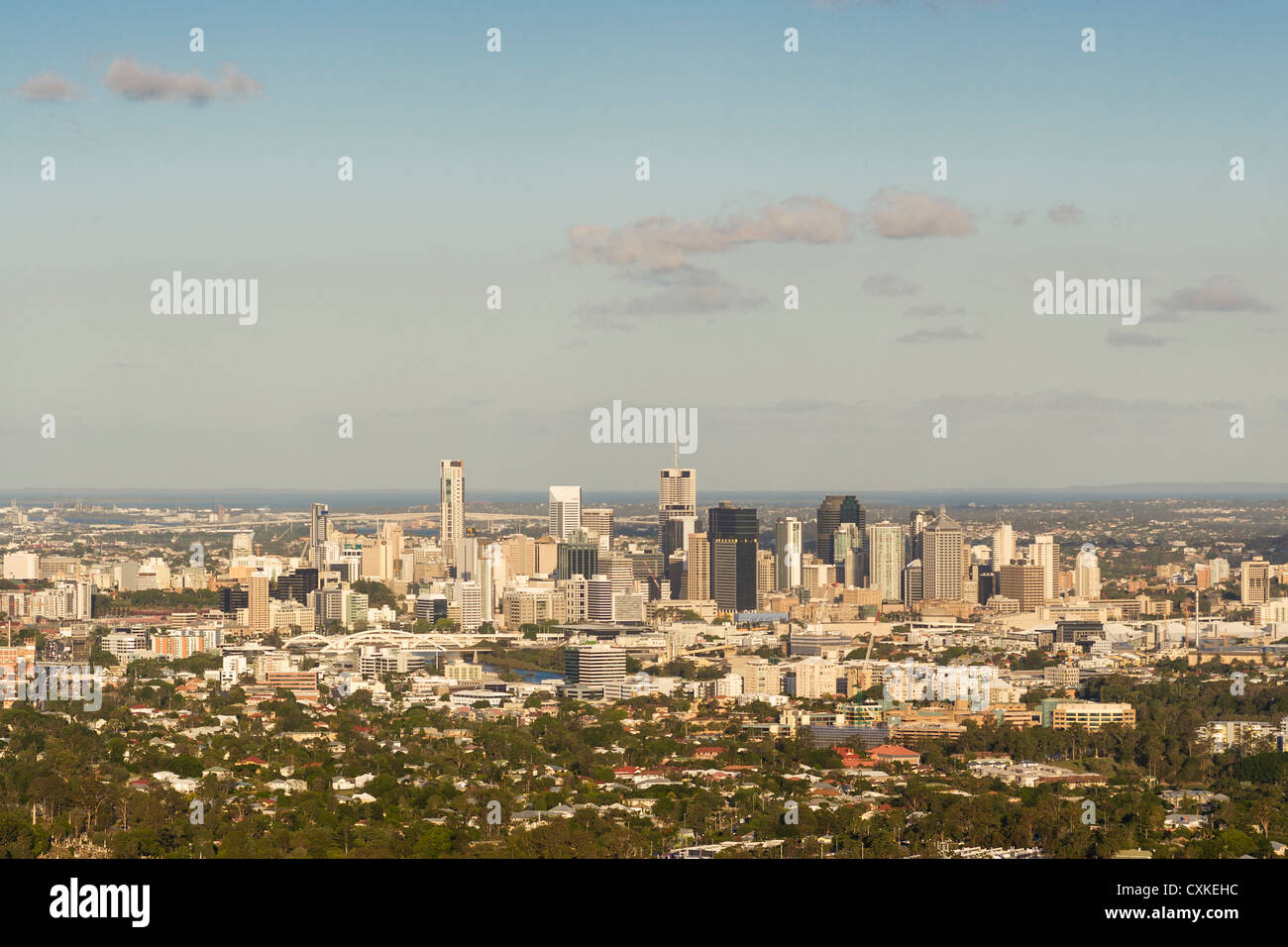 Brisbane view from Mt Coot-tha Stock Photo - Alamy