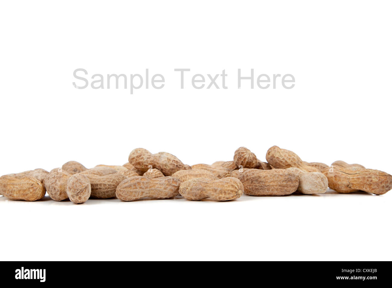 Row of raw peanuts on a white background with copy space Stock Photo ...