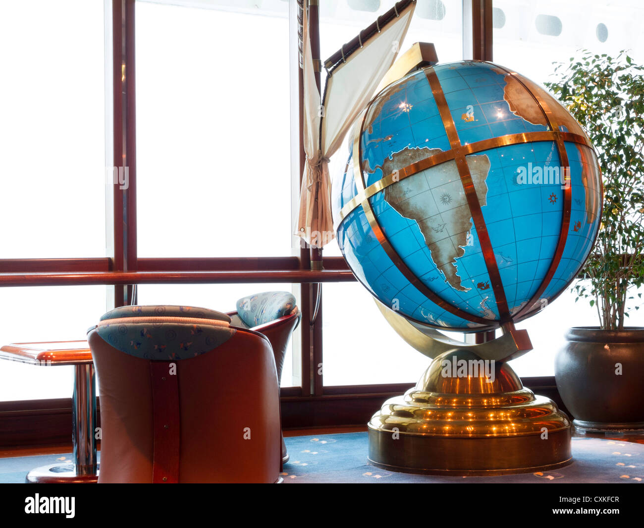 Large illuminated Globe, Radiance of the Seas Cruise Ship Stock Photo ...