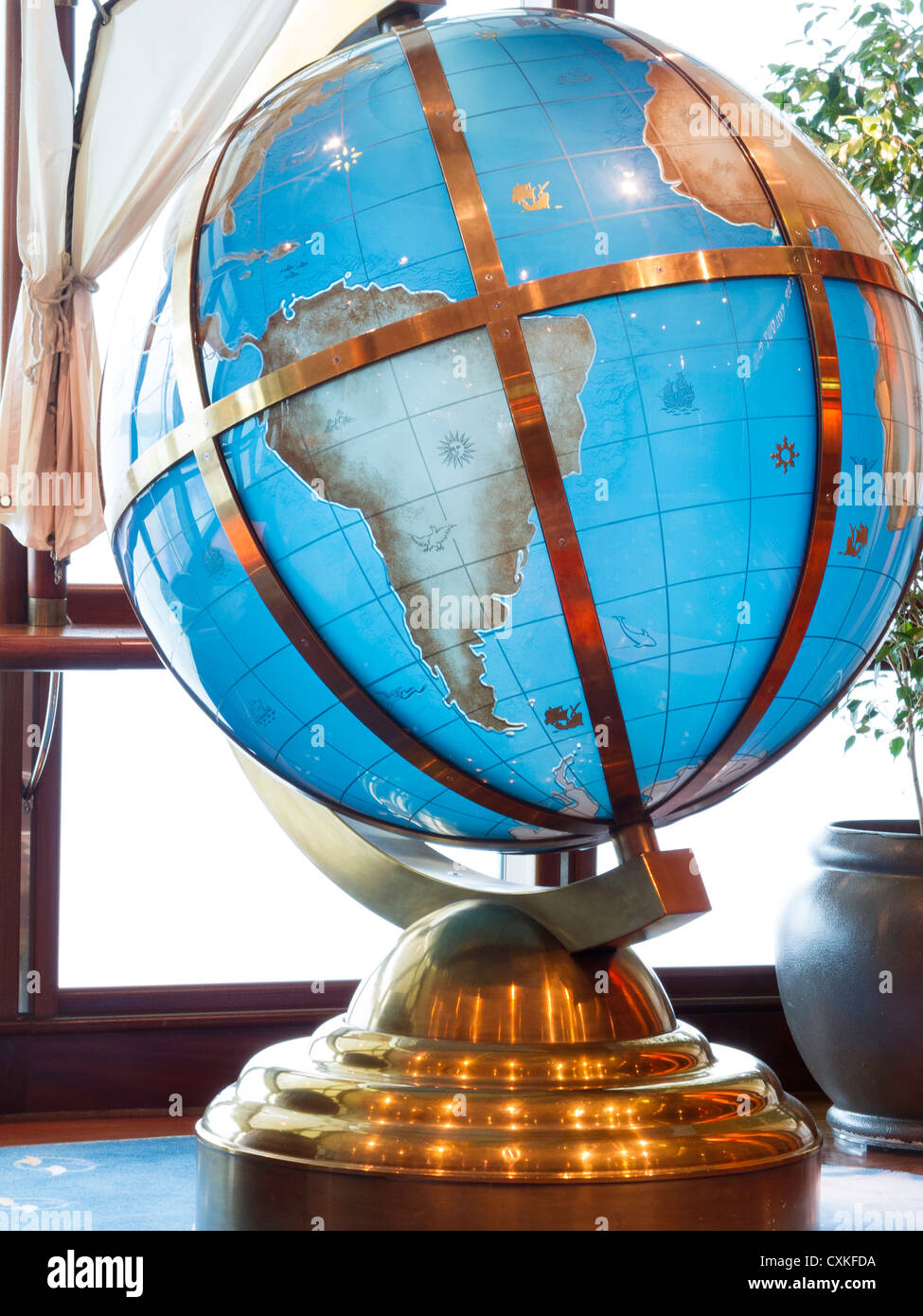 Large illuminated Globe, Radiance of the Seas Cruise Ship Stock Photo ...