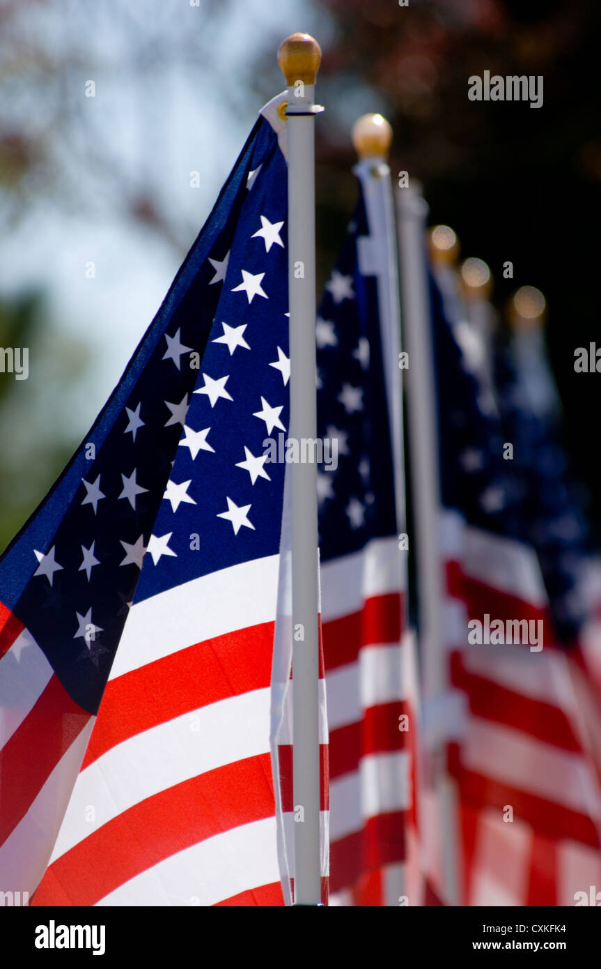 An American Flag display for celebration of a National holiday like ...