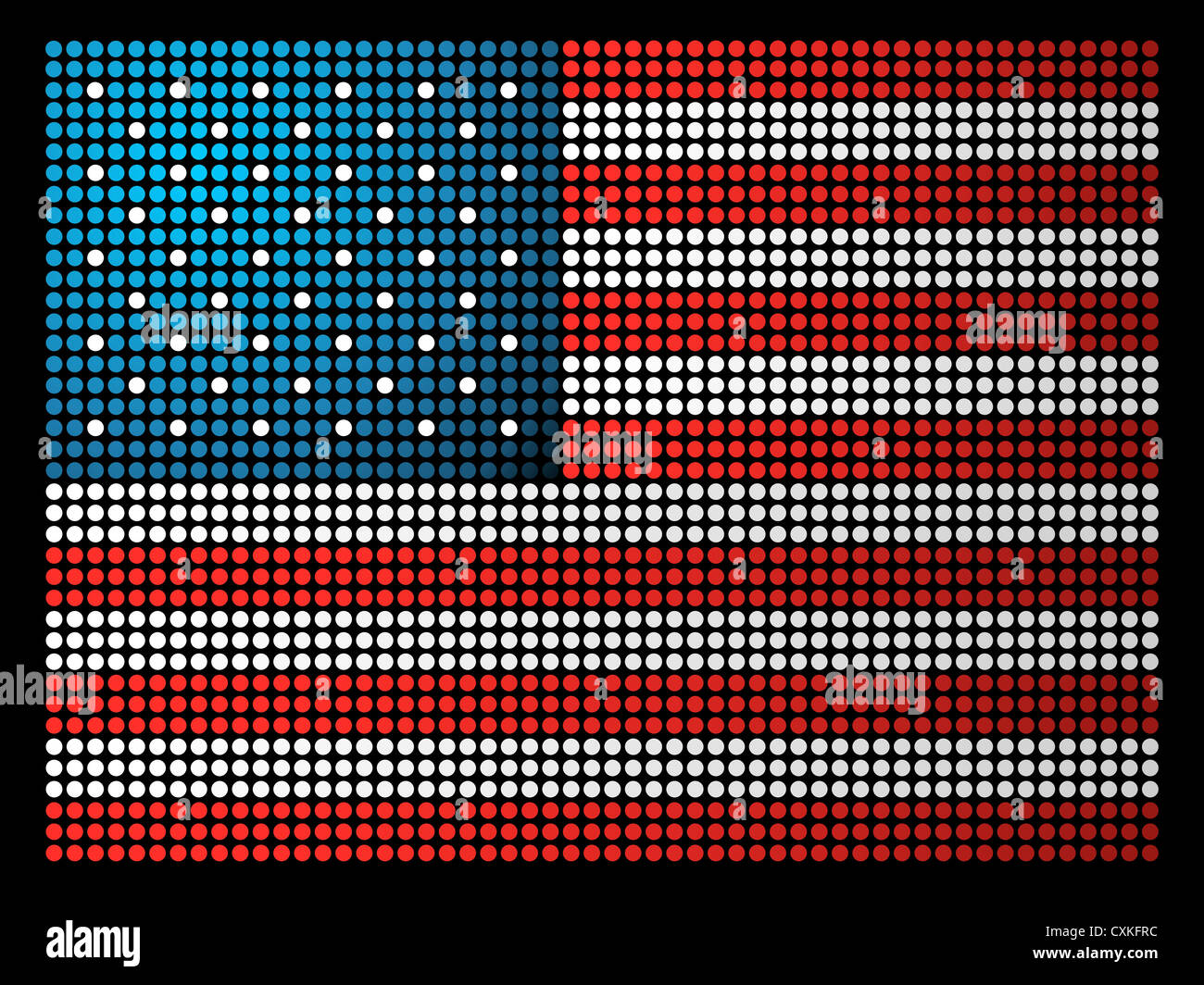 USA dotted led flag illustration. Vector file layered for easy ...