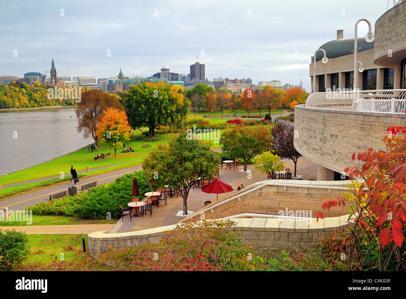 View of Ottawa from Museum of Civilization in Gatineau, Quebec Stock ...