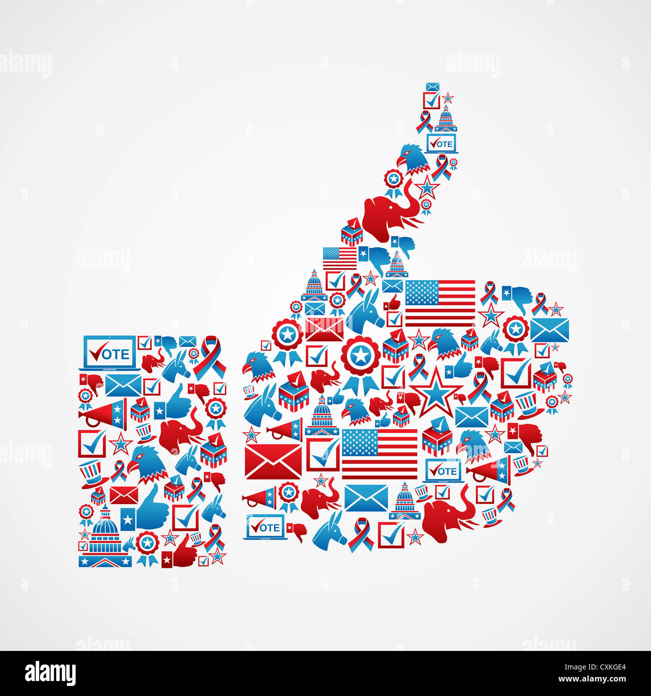 USA elections icon set in thumb up hand shape. Vector file layered for ...