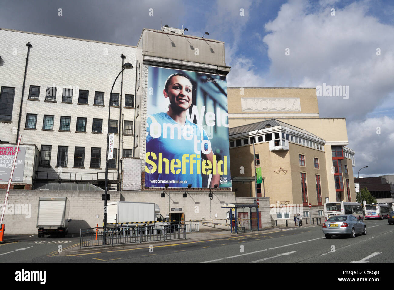 Welcome to Sheffield England UK advertising billboard featuring Jessica ...