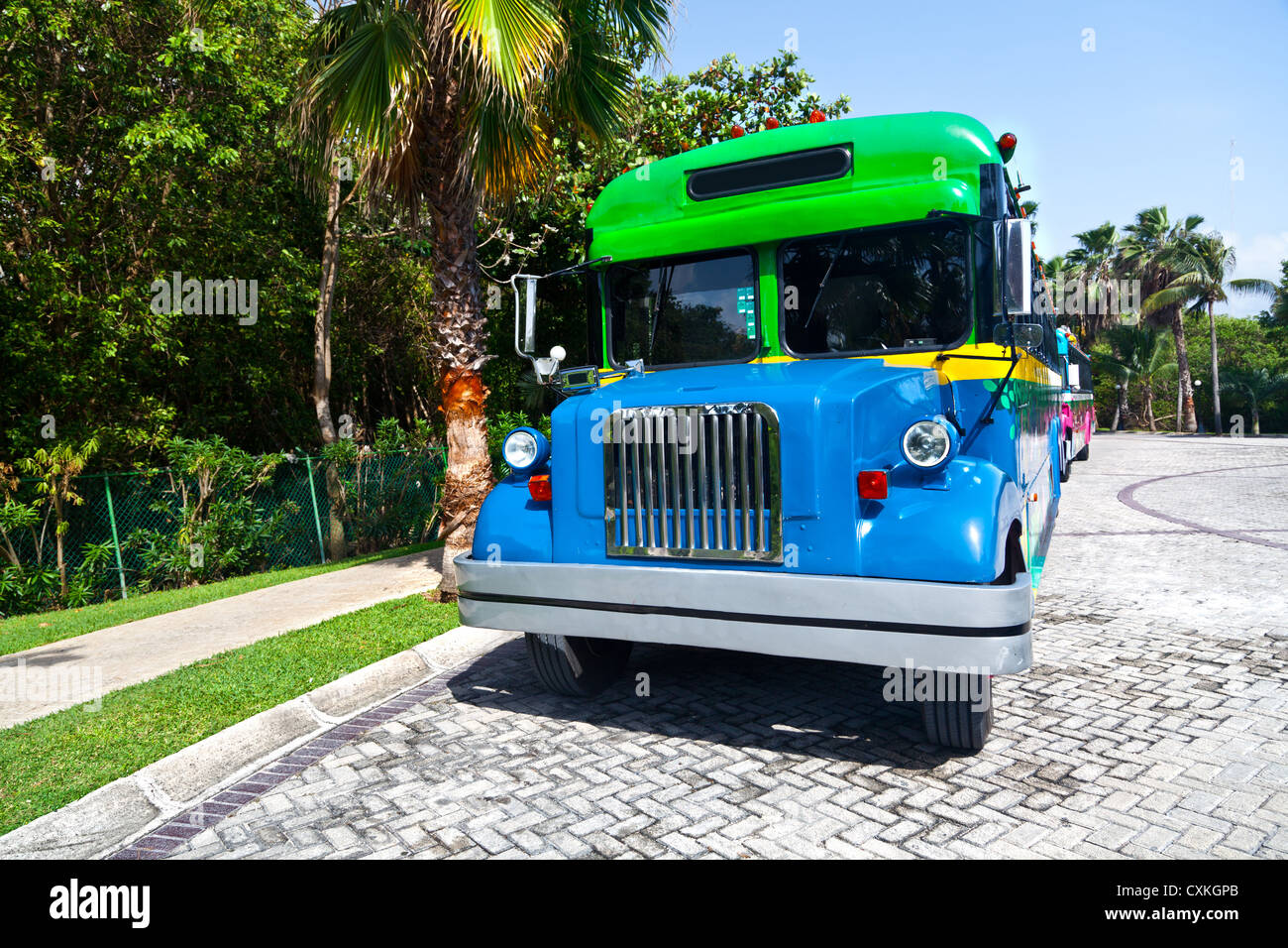 Traditional Mexican Bus Stock Photo - Alamy