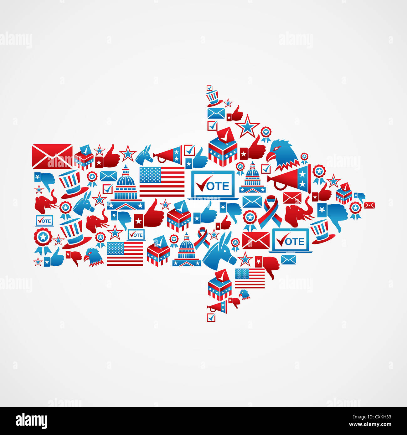 Politics USA election icon set in arrow shape. Vector file layered for ...