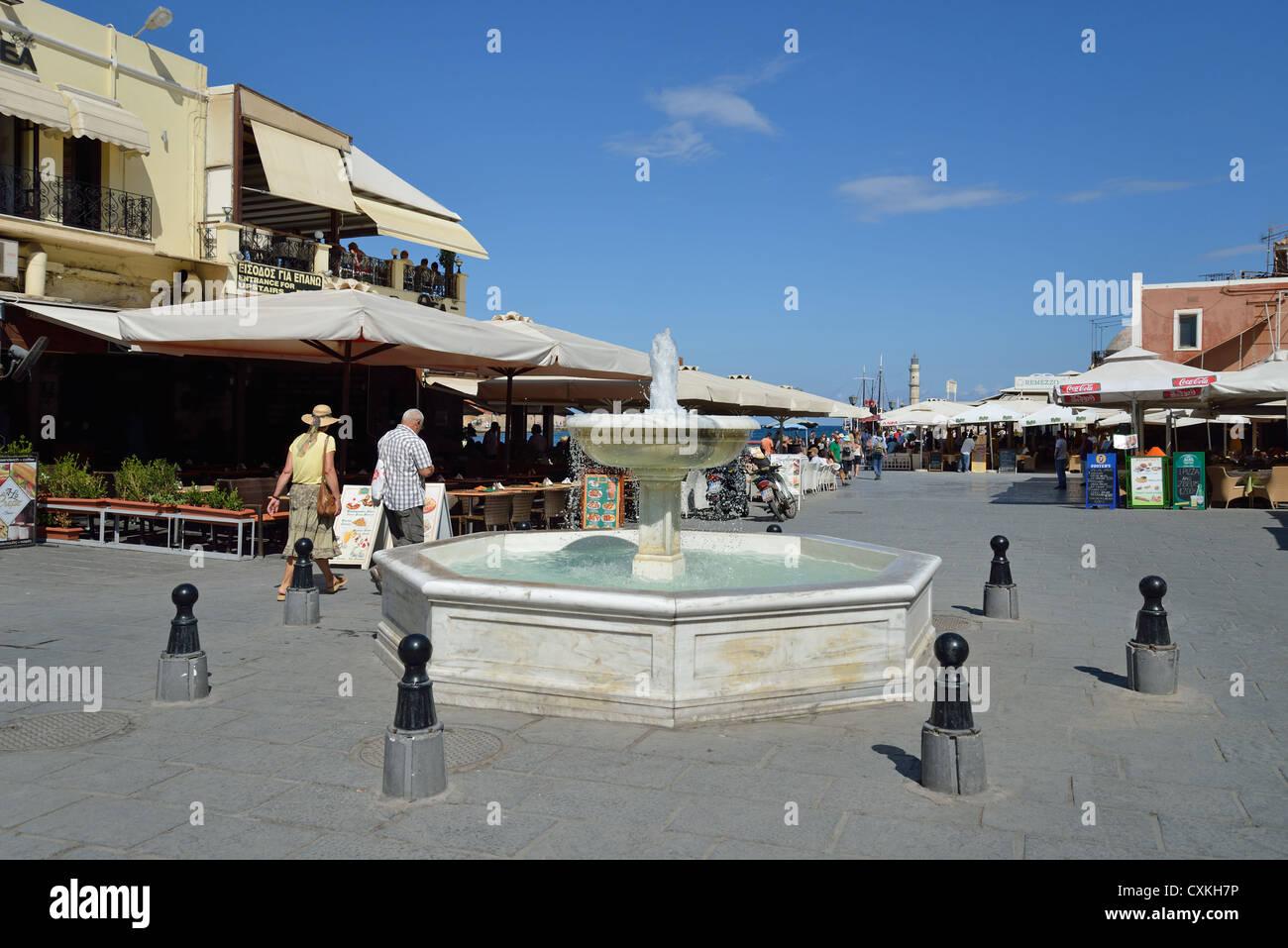 El Venizelou Square on seafront, Chania, Chania Region, Crete, Crete ...