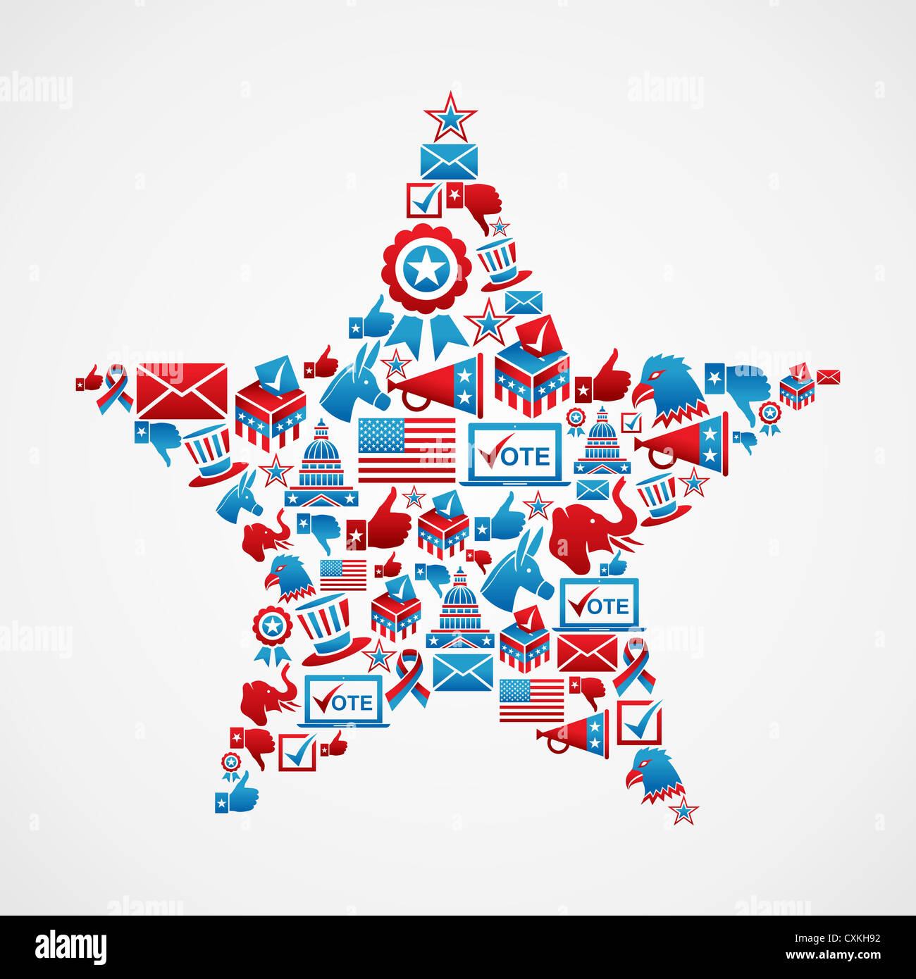 USA elections icon set in star shape. Vector file layered for easy ...