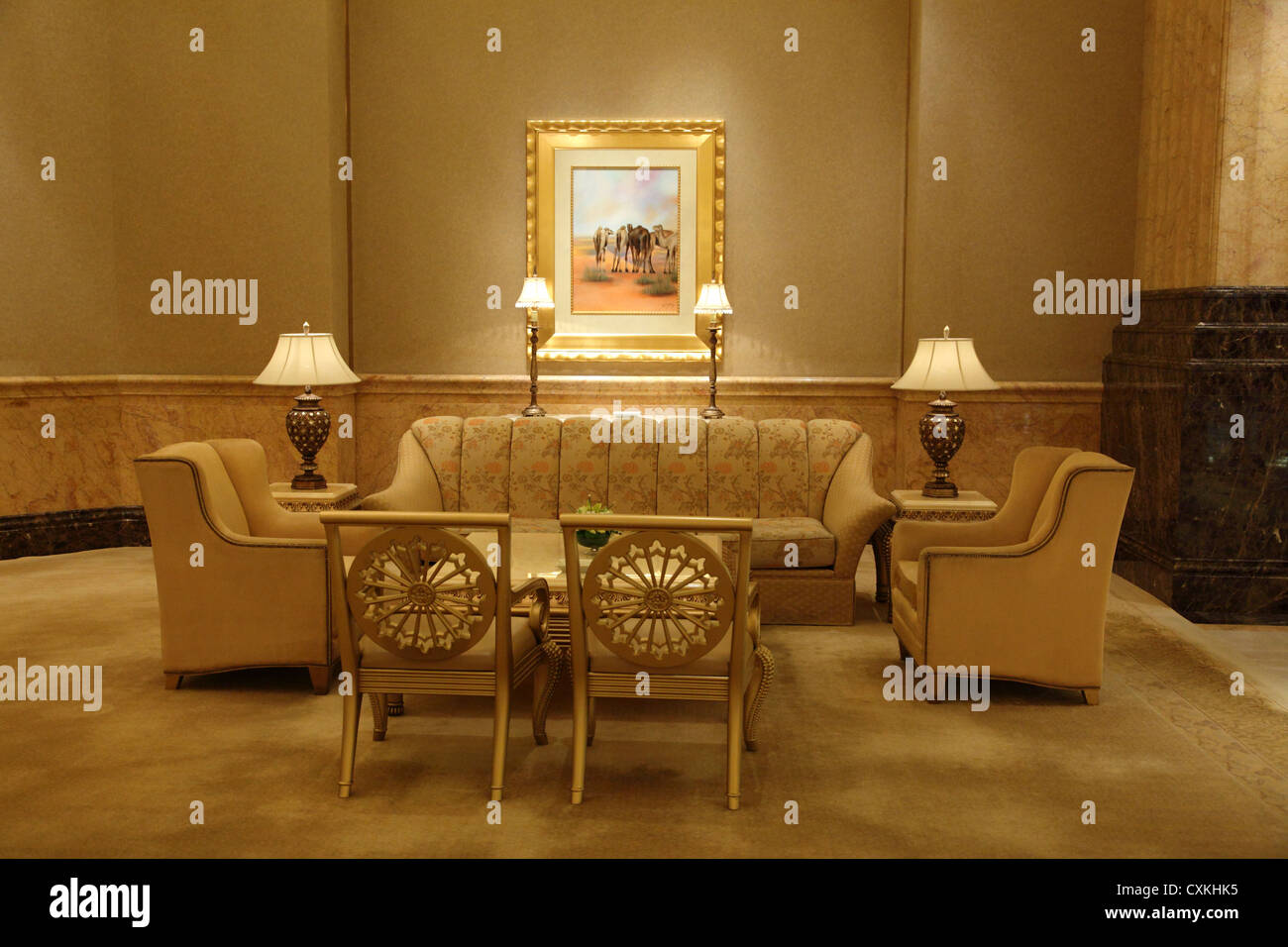 Interior of the Emirates Palace in Abu Dhabi, United Arab Emirates ...