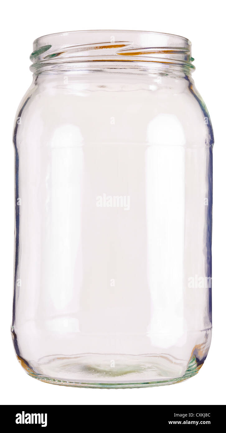 Close up of a 1L jam jar isolated on white Stock Photo - Alamy