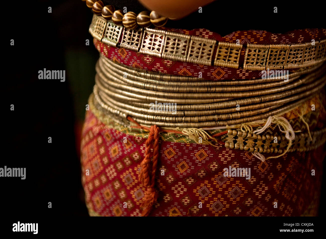 The costumes and traditional jewelry of the Marra tribe in Mizoram, a ...