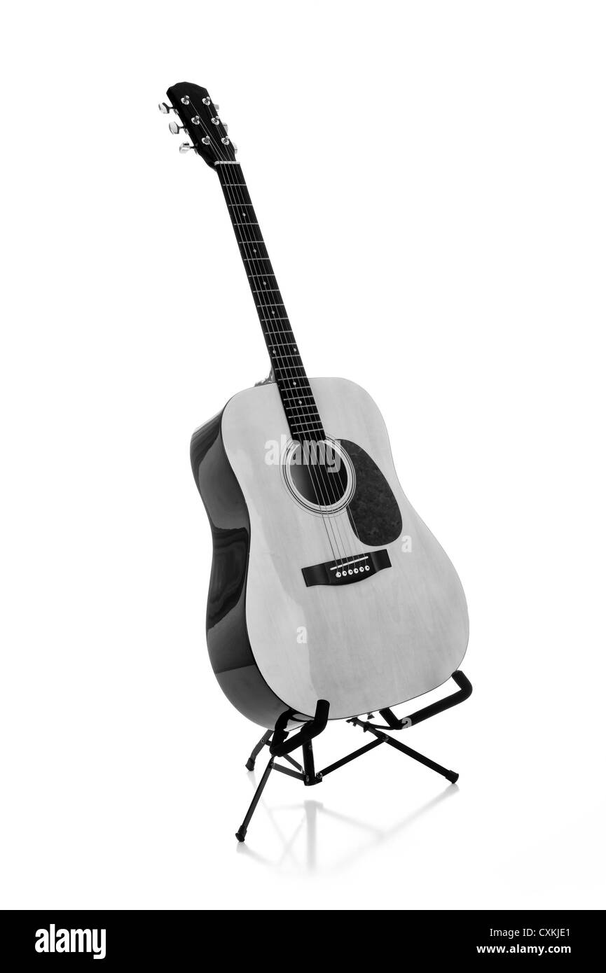 Acoustic guitar on a white background Stock Photo - Alamy