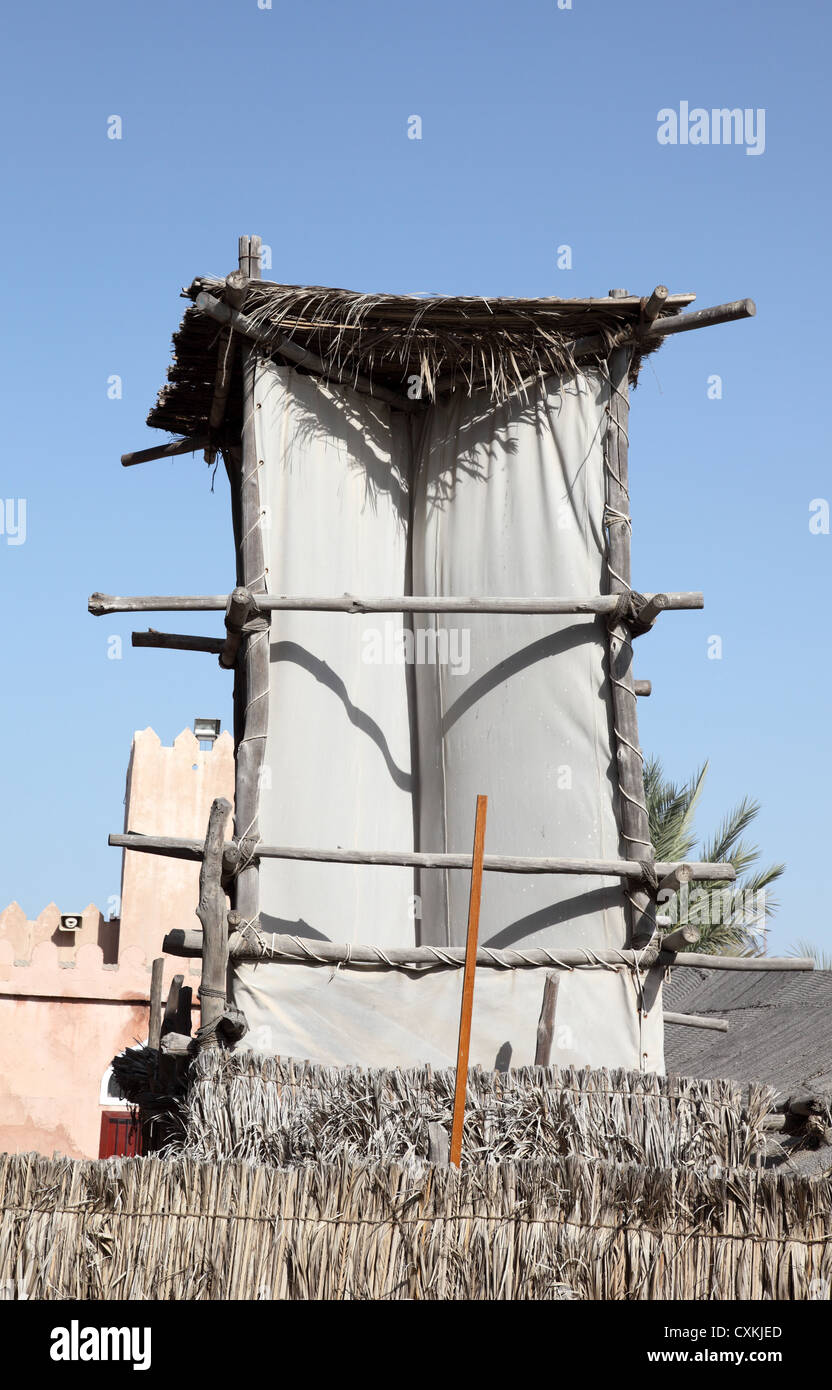 Traditional Arabian Wind Tower in Abu Dhabi Heritage Village Stock ...