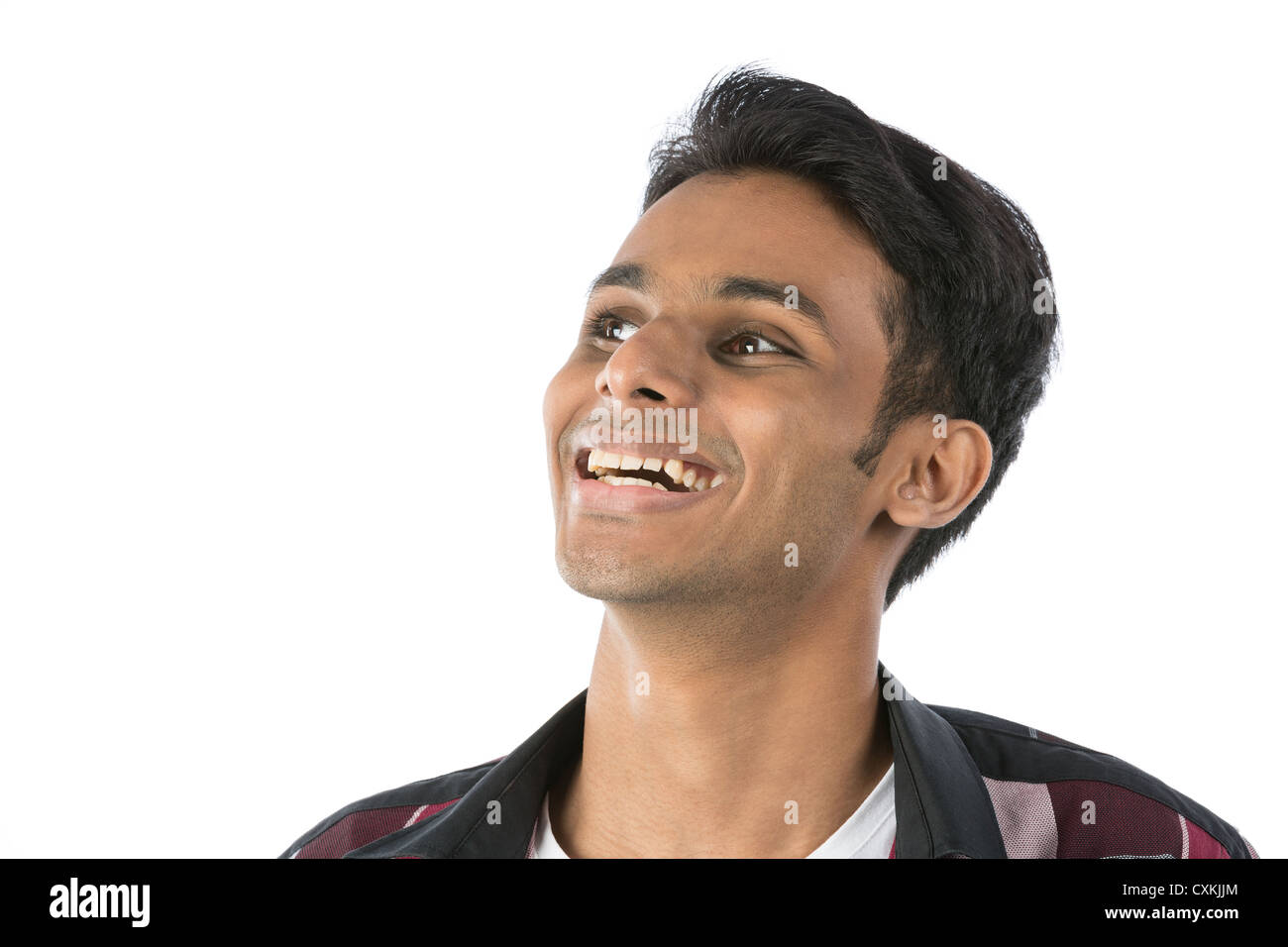 Thoughtful Indian man. Isolated on white background Stock Photo - Alamy