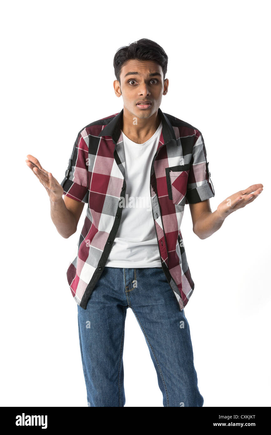 Shocked young indian man isolated hi-res stock photography and images ...