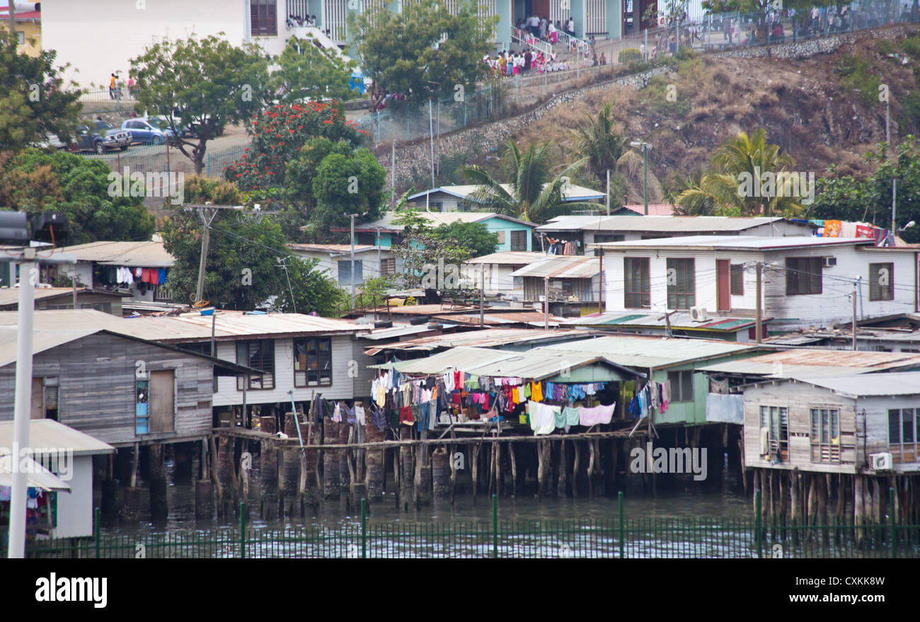 Koki, a settlement village built over the sea, Port Moresby, Papua New ...