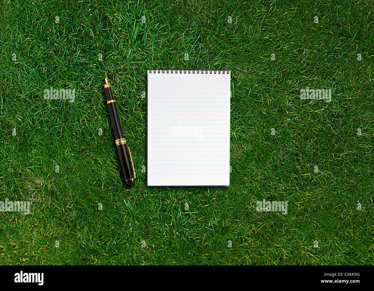blank opened notebook with black pen Stock Photo - Alamy