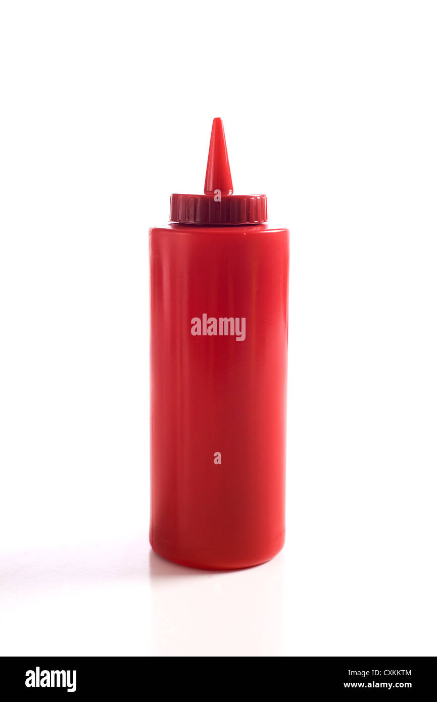 A red ketchup bottle on a white background with copy space Stock Photo ...